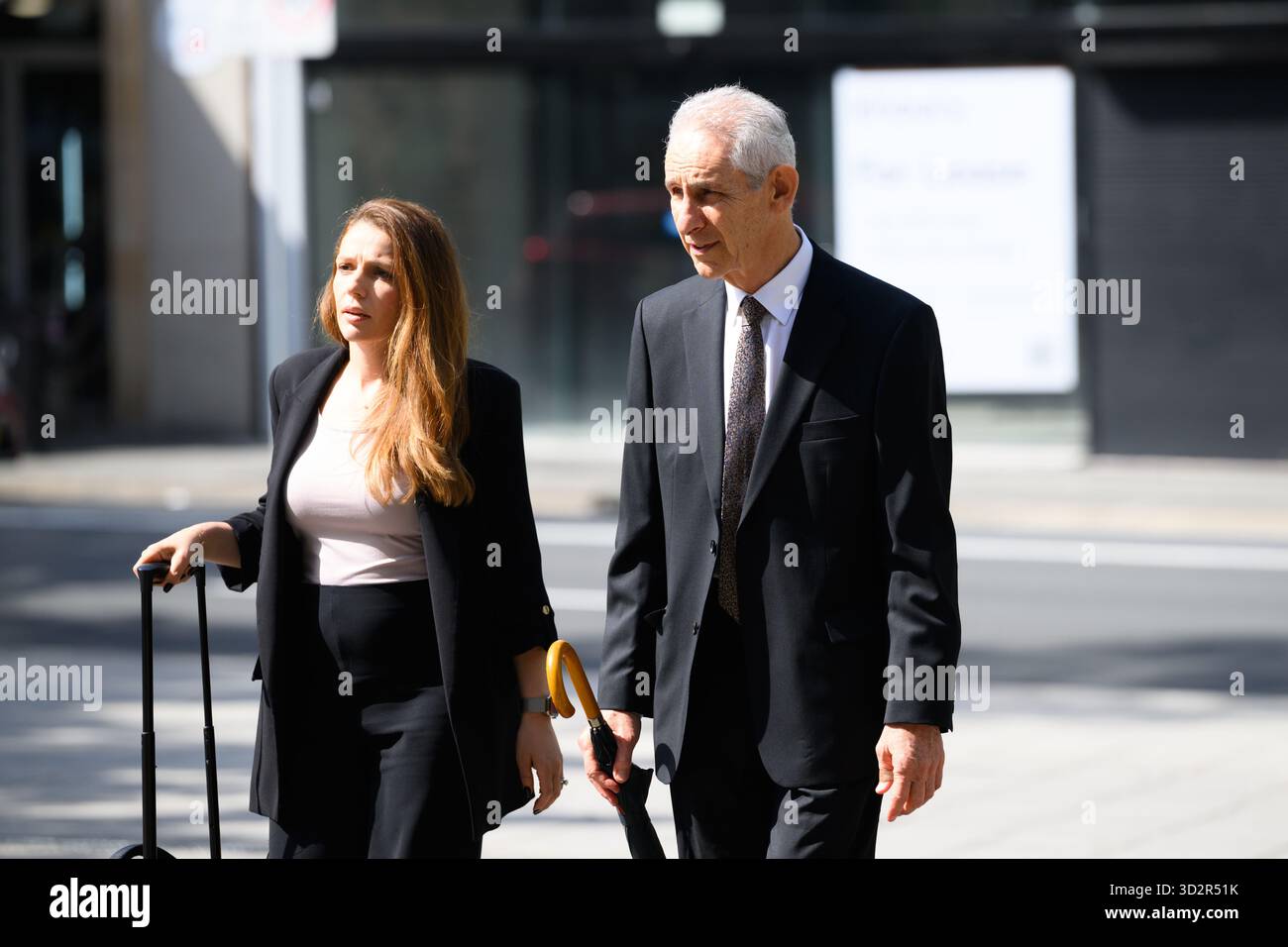 Steven Goldberg (right) arrives at Parramatta District Court in Sydney ...