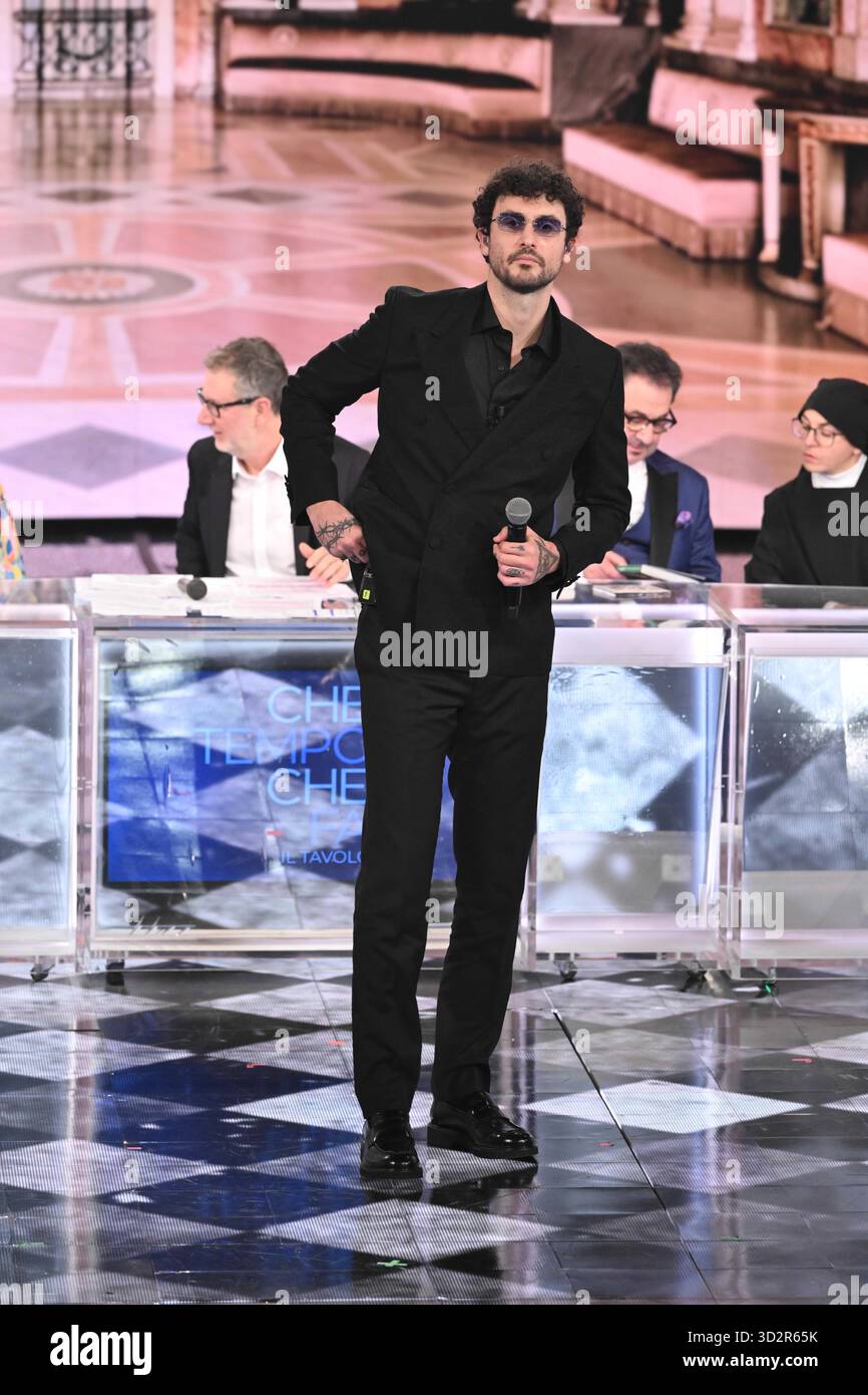 Milan, TV show "Che Tempo Che Fa" - Nove. Pictured is Carl Brave Stock ...