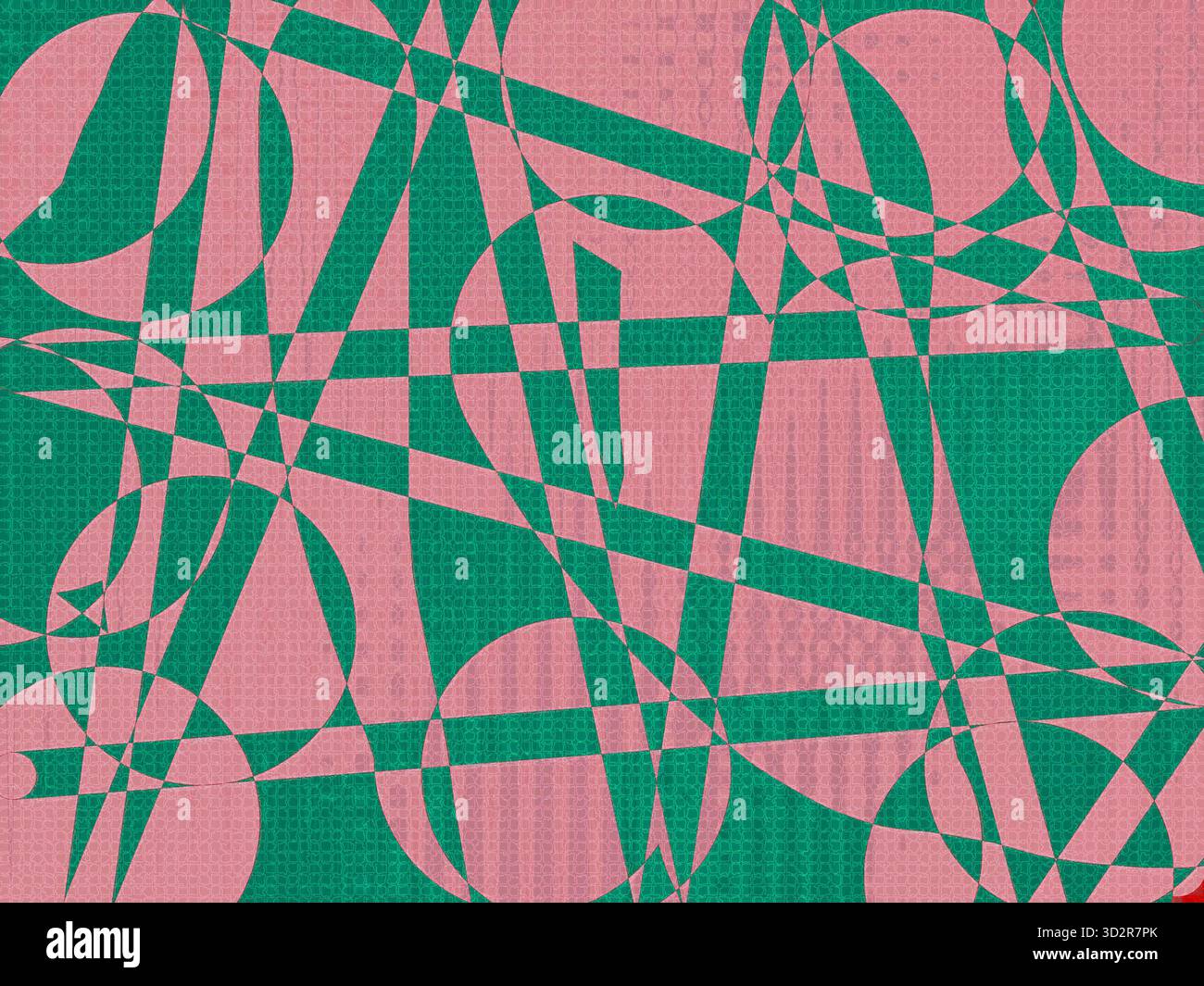 Intersections of 2-tone colors overlap showing points, squares, curves ...