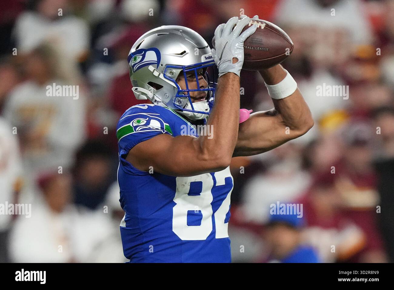 Seattle Seahawks wide receiver Cody White (82) on the field before the ...