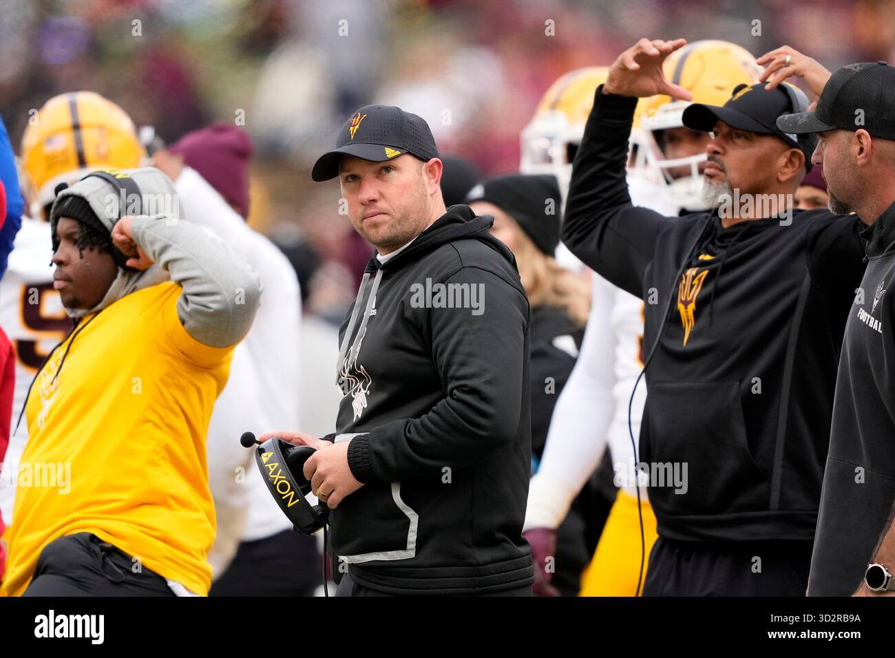 Arizona State head coach Kenny Dillingham watches from the sideline ...