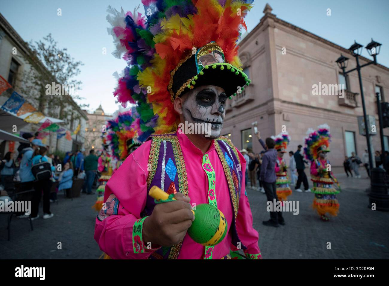 November 2, 2025, Saltillo, Coahuila, Mexico: A man with catrin makeup ...