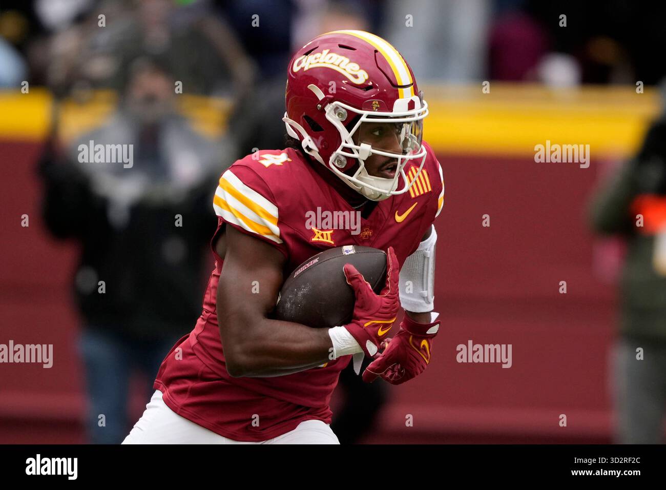 Iowa State wide receiver Xavier Townsend returns a kickoff during the ...