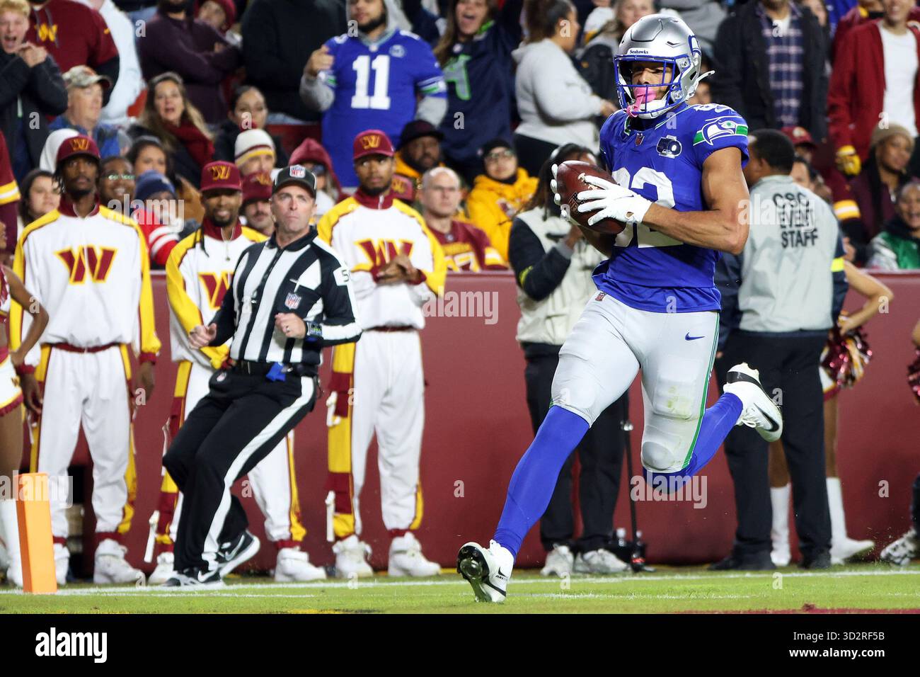 Seattle Seahawks wide receiver Cody White (82) catches a touchdown pass ...