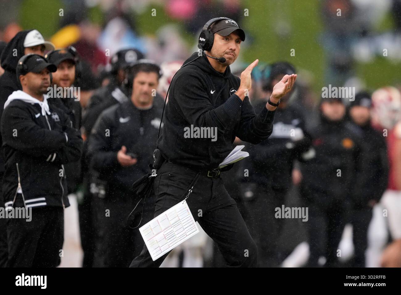 Iowa State head coach Matt Campbell watches from the sideline during ...