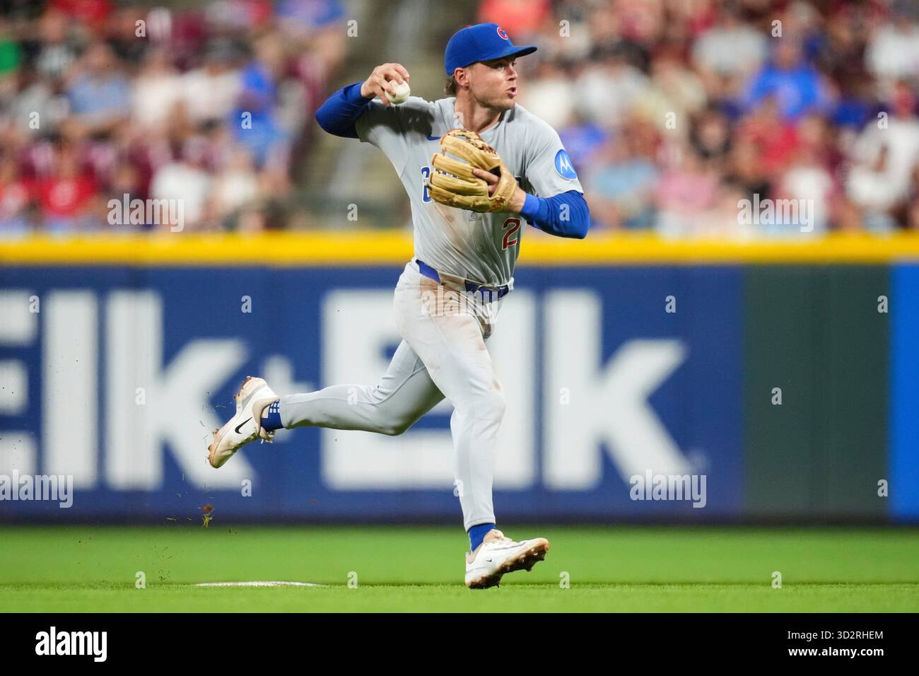 FILE- Chicago Cubs second baseman Nico Hoerner fails to throw out ...