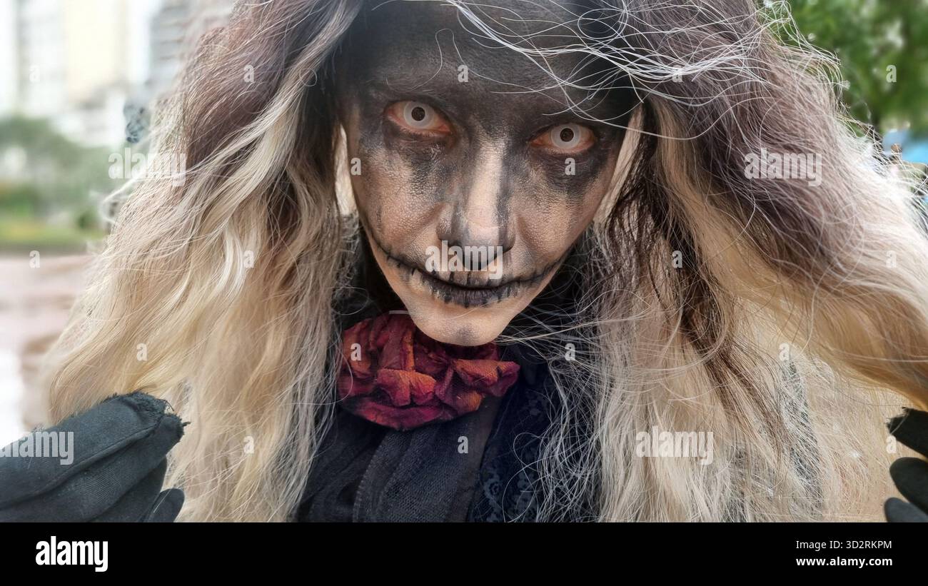 Revelers take part in the Zombie Walk, marking Day of the Dead in Sao Paulo, Sunday, Nov. 2 ...