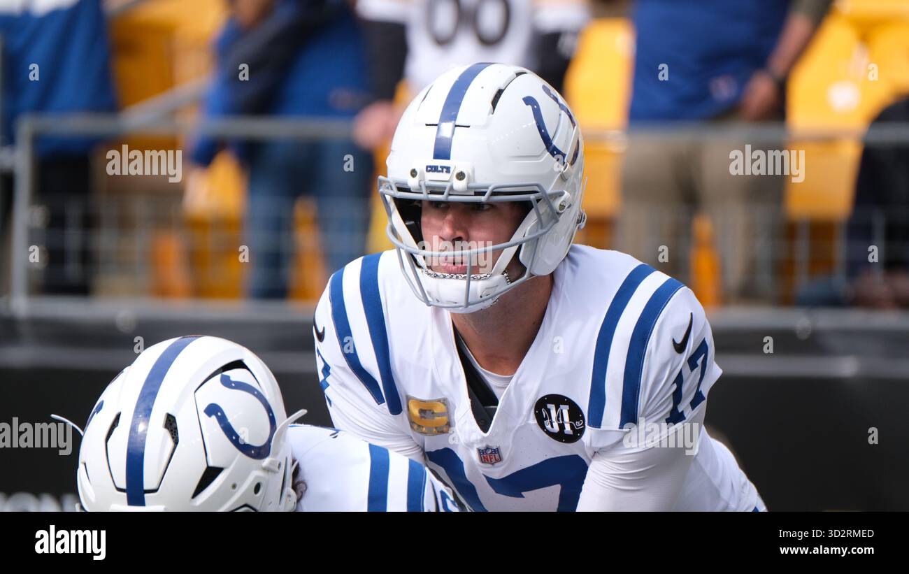 Nov 2, 2025: Daniel Jones #17 during the 2025 Steelers vs Colts game in ...