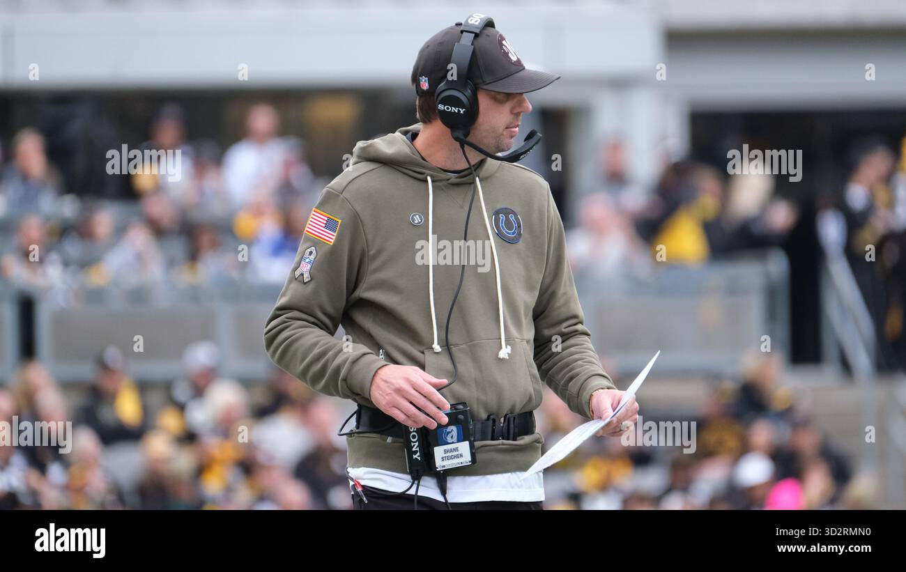 Nov 2, 2025: Head Coach Shane Steichen during the 2025 Steelers vs ...