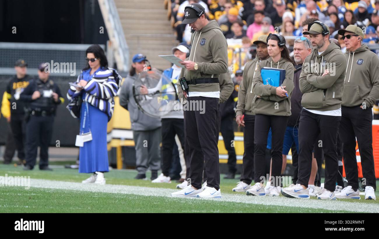 Nov 2, 2025: Head Coach Shane Steichen during the 2025 Steelers vs ...