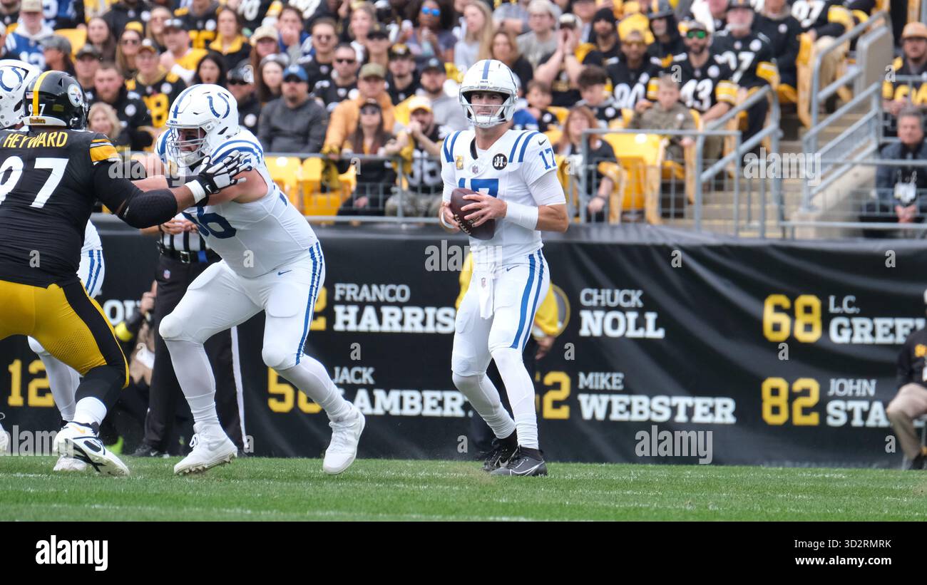 Nov 2, 2025: Daniel Jones #17 during the 2025 Steelers vs Colts game in ...