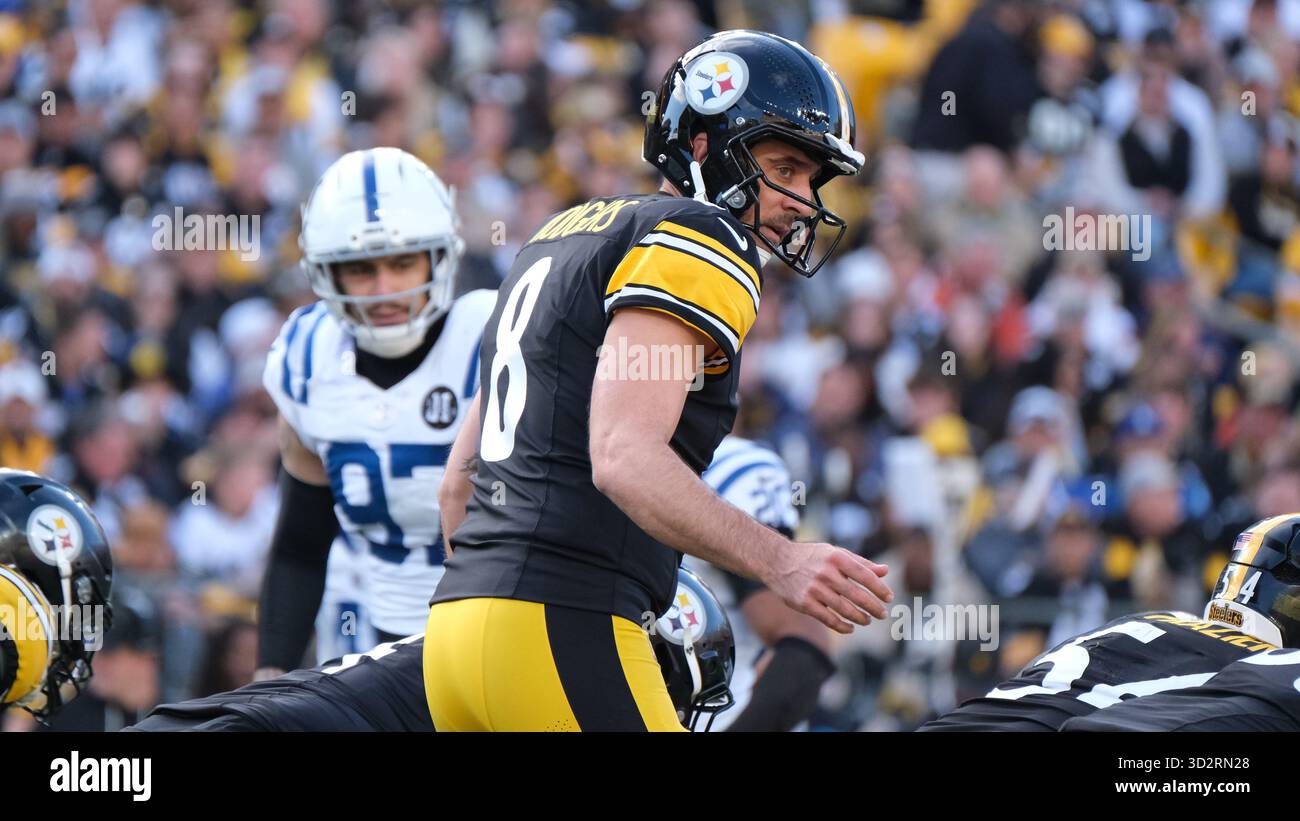 Nov 2, 2025: Aaron Rodgers #8 during the 2025 Steelers vs Colts game in ...