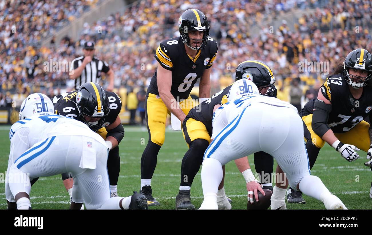 Nov 2, 2025: Aaron Rodgers #8 during the 2025 Steelers vs Colts game in ...