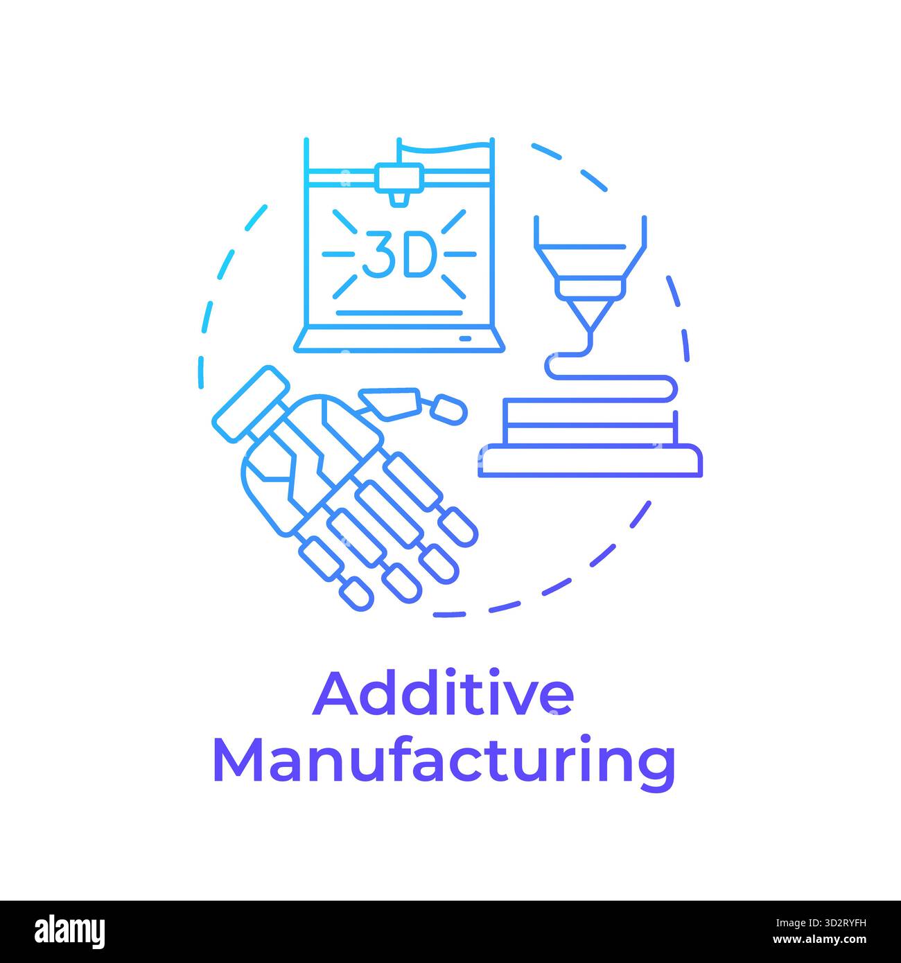 Additive manufacturing blue gradient concept icon Stock Vector Image ...