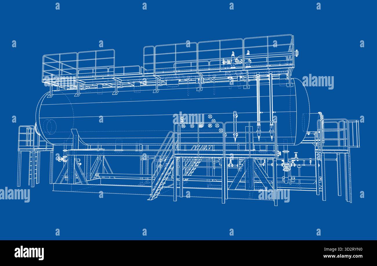 Industrial Tank Blueprint. Vector Stock Vector Image & Art - Alamy
