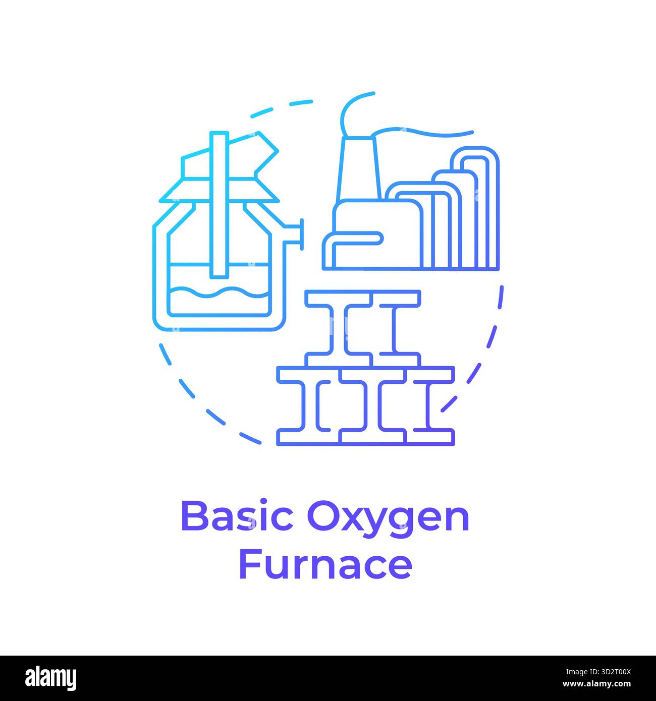 Basic oxygen furnace blue gradient concept icon Stock Vector Image ...