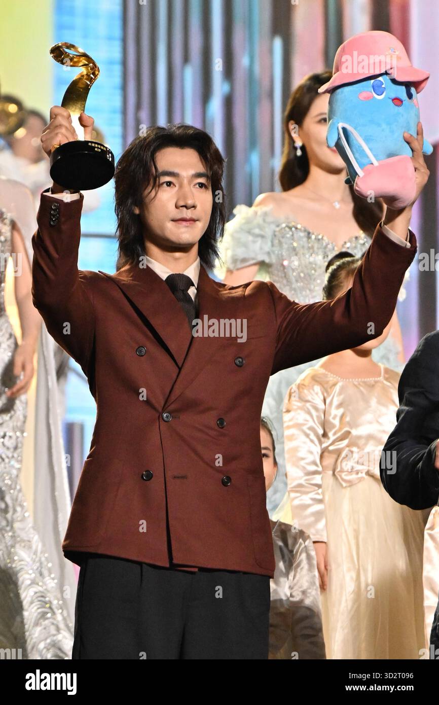 Chinese actor Ci Sha attends an activity in Yichang City, central China ...