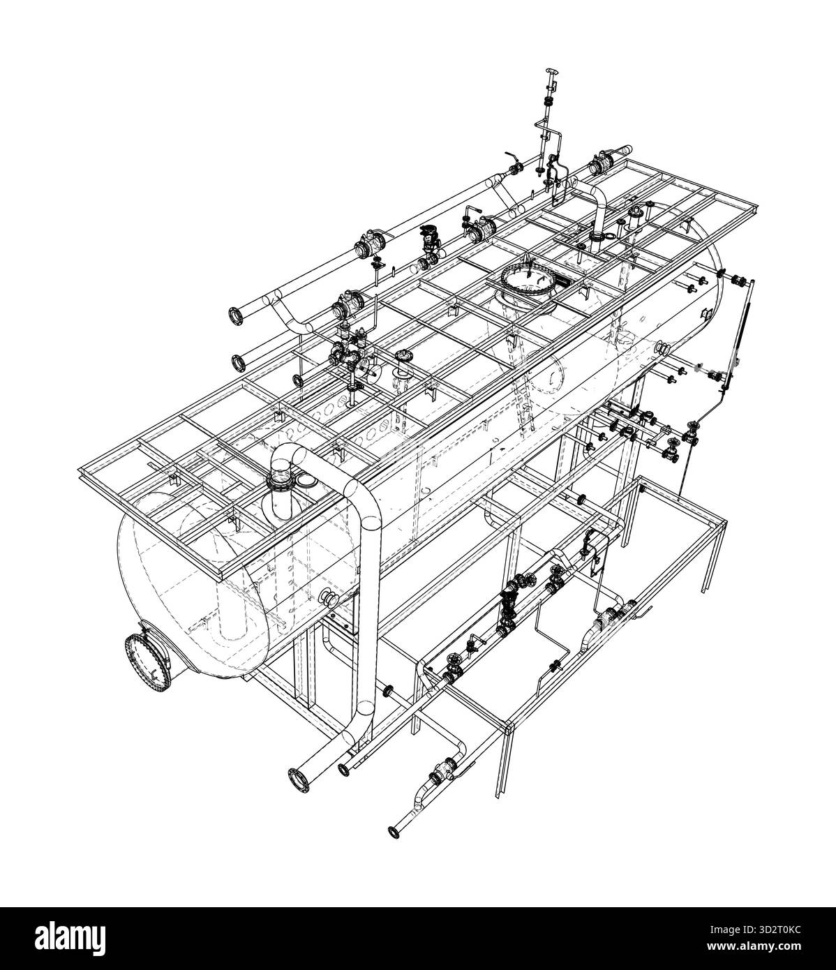 Detailed Industrial Tank Blueprint. Vector Stock Vector Image & Art - Alamy