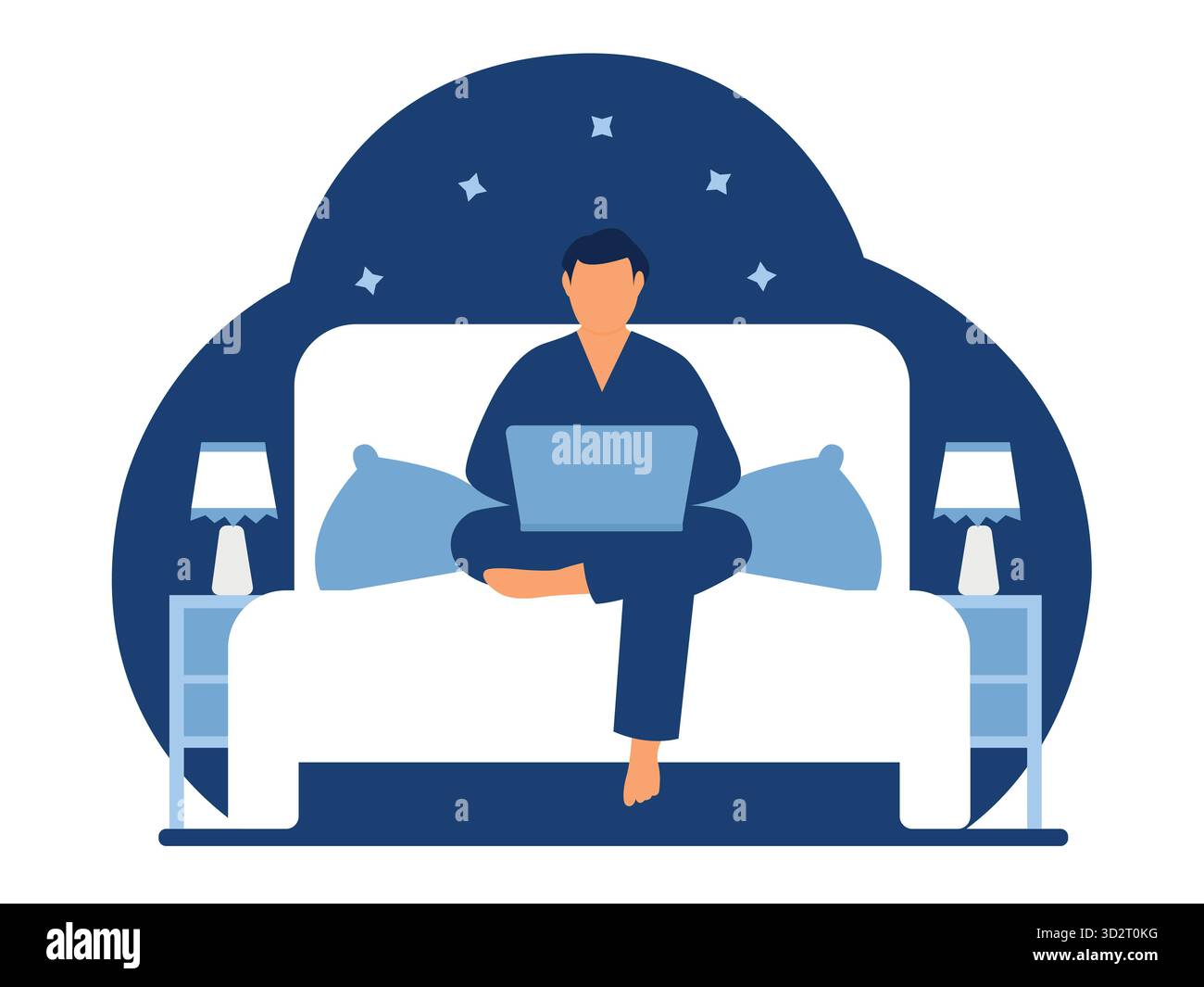 Laptop bedroom Stock Vector Images - Alamy