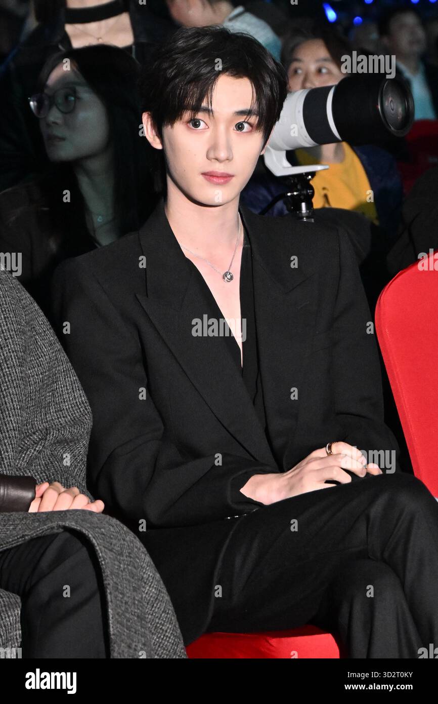 Chinese actor and singer Ding Chengxin attends an activity in Yichang ...