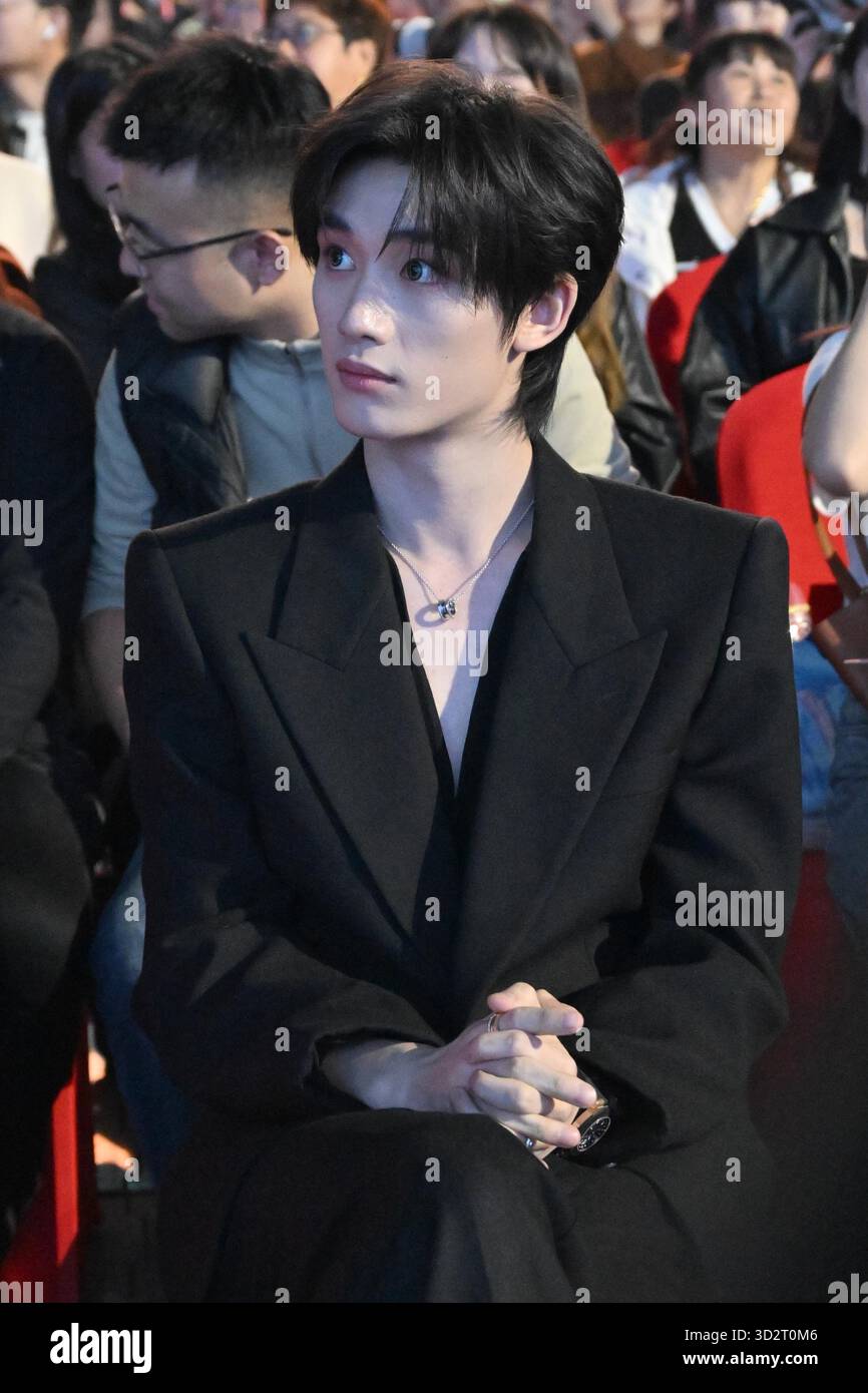 Chinese actor and singer Ding Chengxin attends an activity in Yichang City, central China's ...