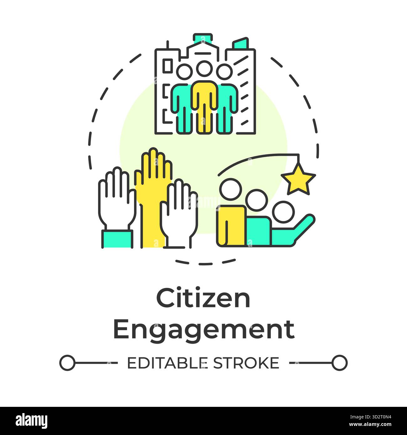 Citizen engagement multi color concept icon Stock Vector Image & Art ...