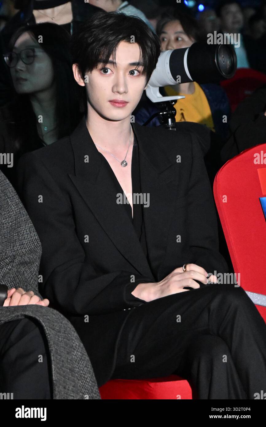 Chinese actor and singer Ding Chengxin attends an activity in Yichang ...