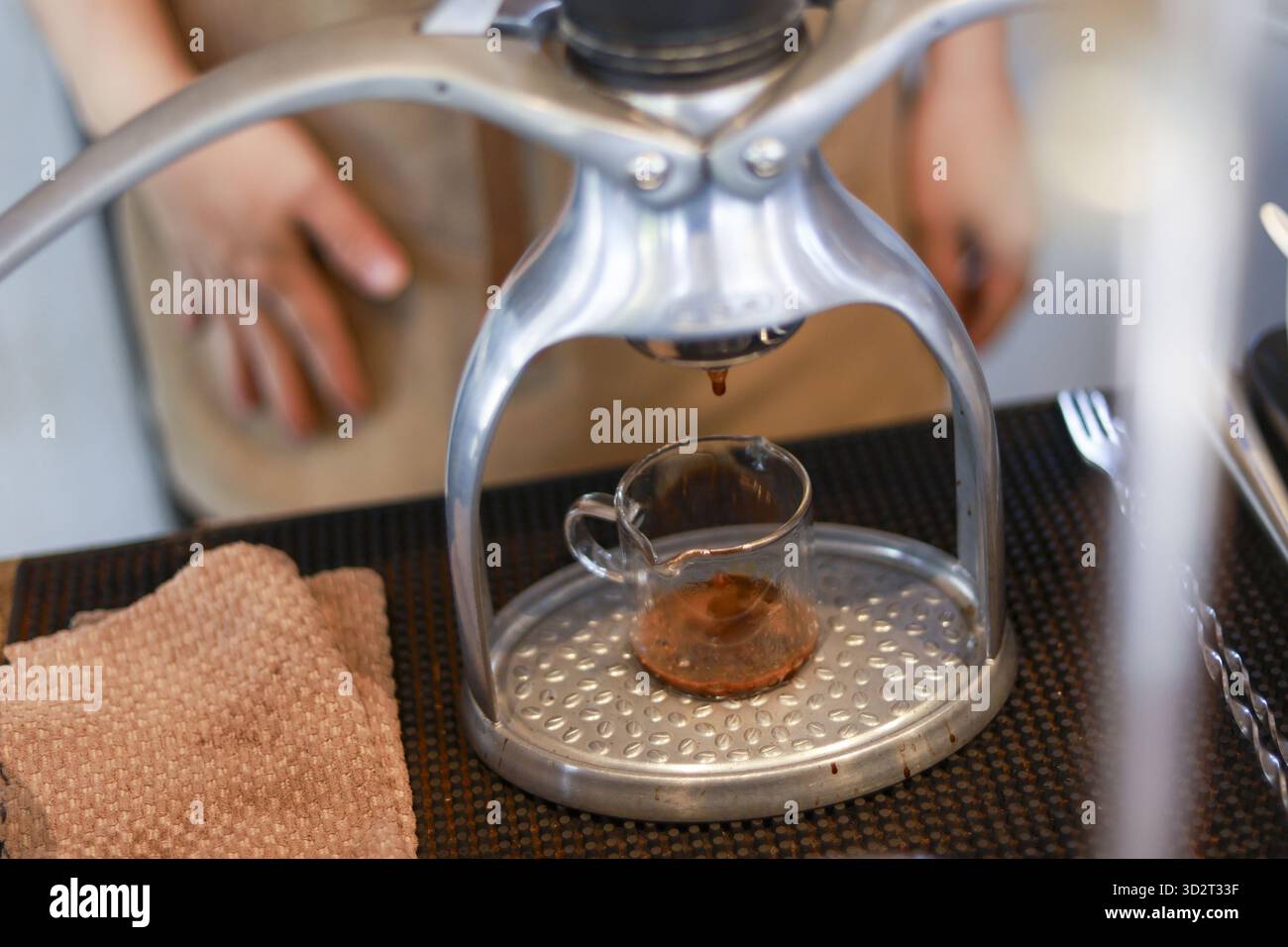 Person preparing strong espresso coffee hi-res stock photography and ...