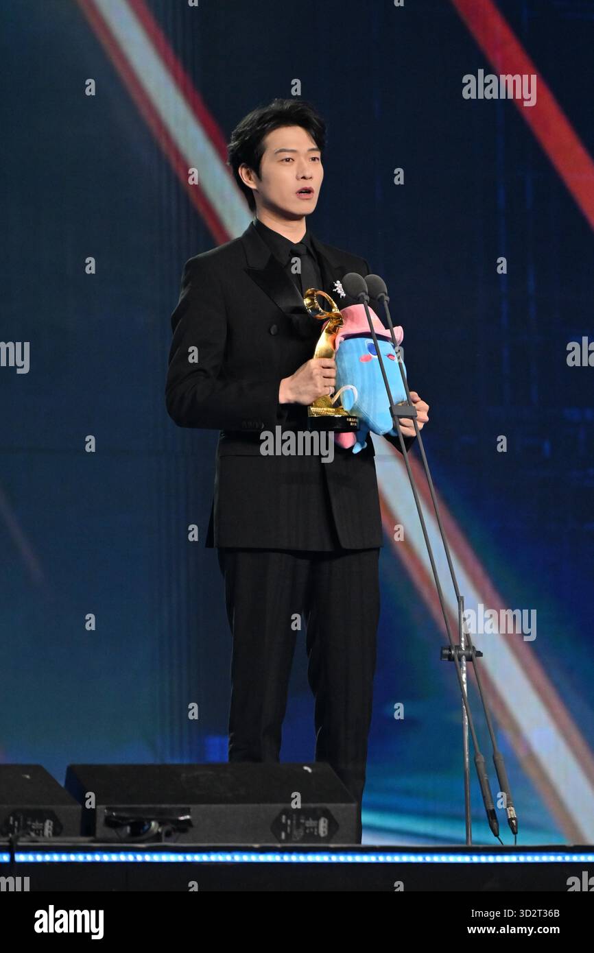 Chinese actor, singer, and host Wei Daxun attends an activity in ...