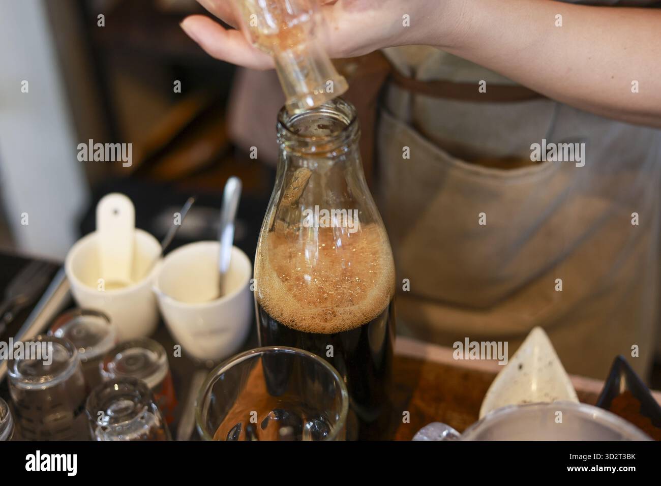 Professional barista skillfully pouring hi-res stock photography and ...