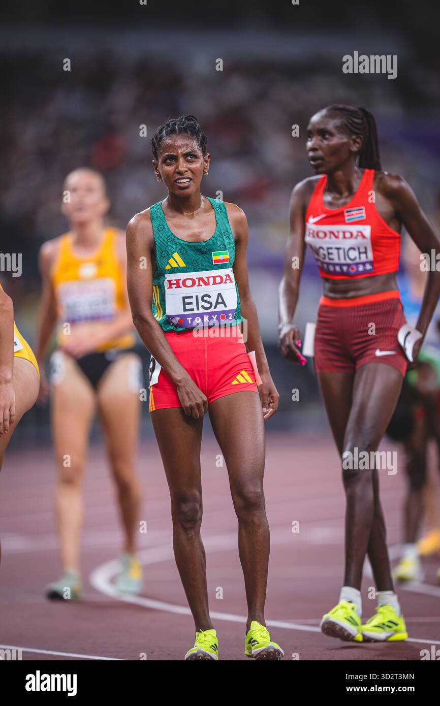 Medina Eisa participating in the World Athletics Championships in Tokyo ...