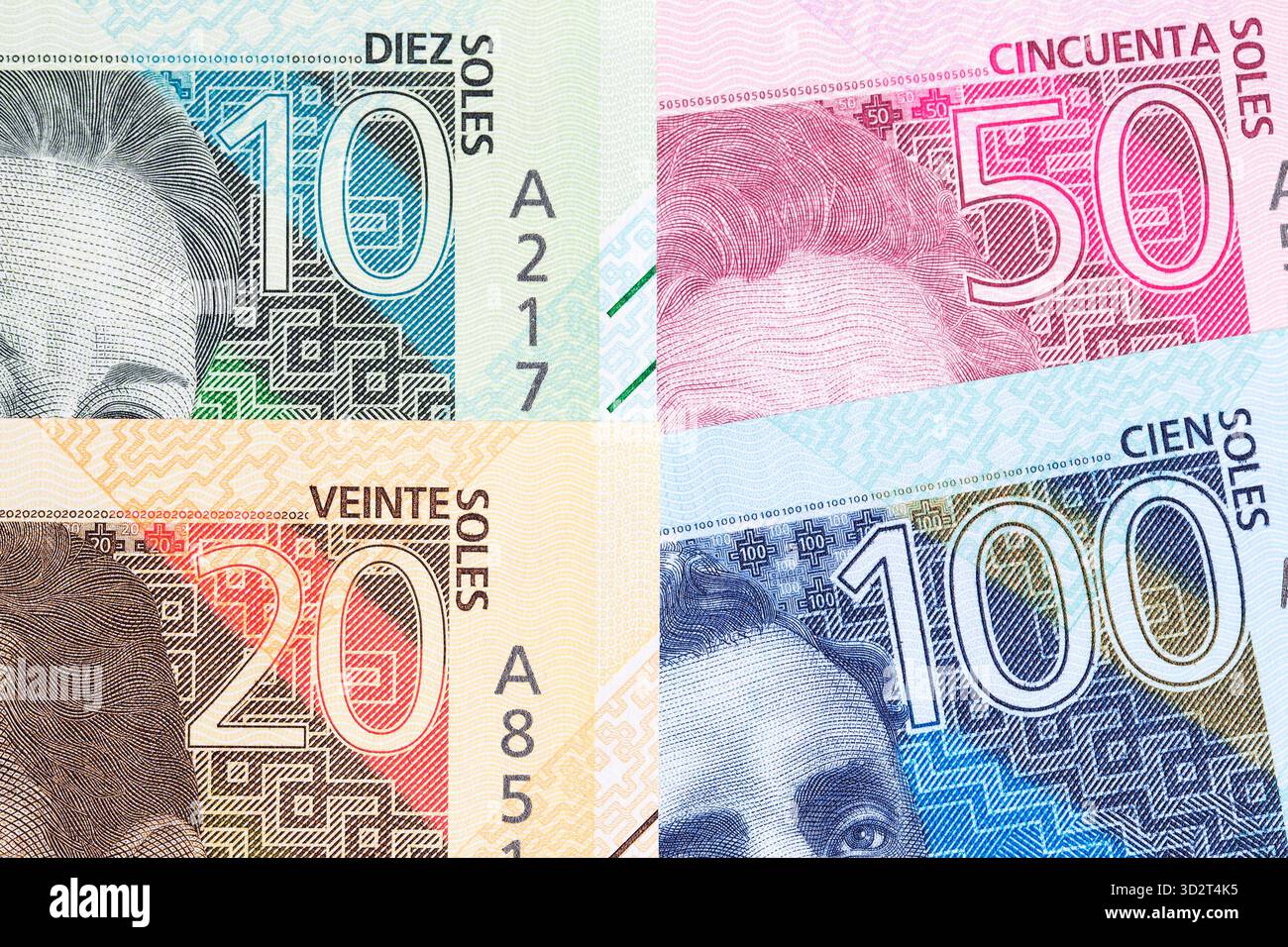 Peruvian money - sol a business background Stock Photo - Alamy