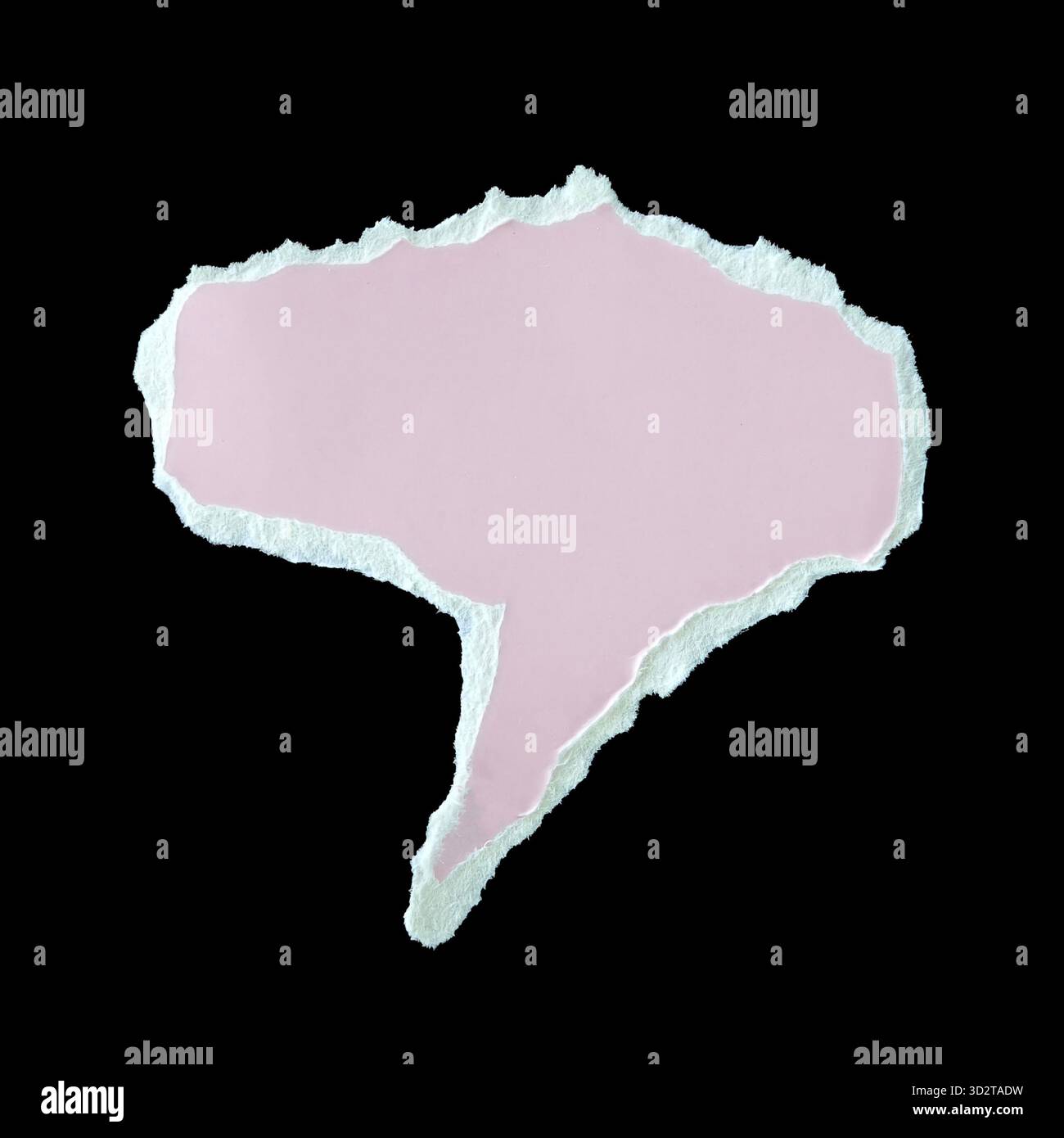 Isolated piece light pink cardboard paper torn into shape speech bubble ...