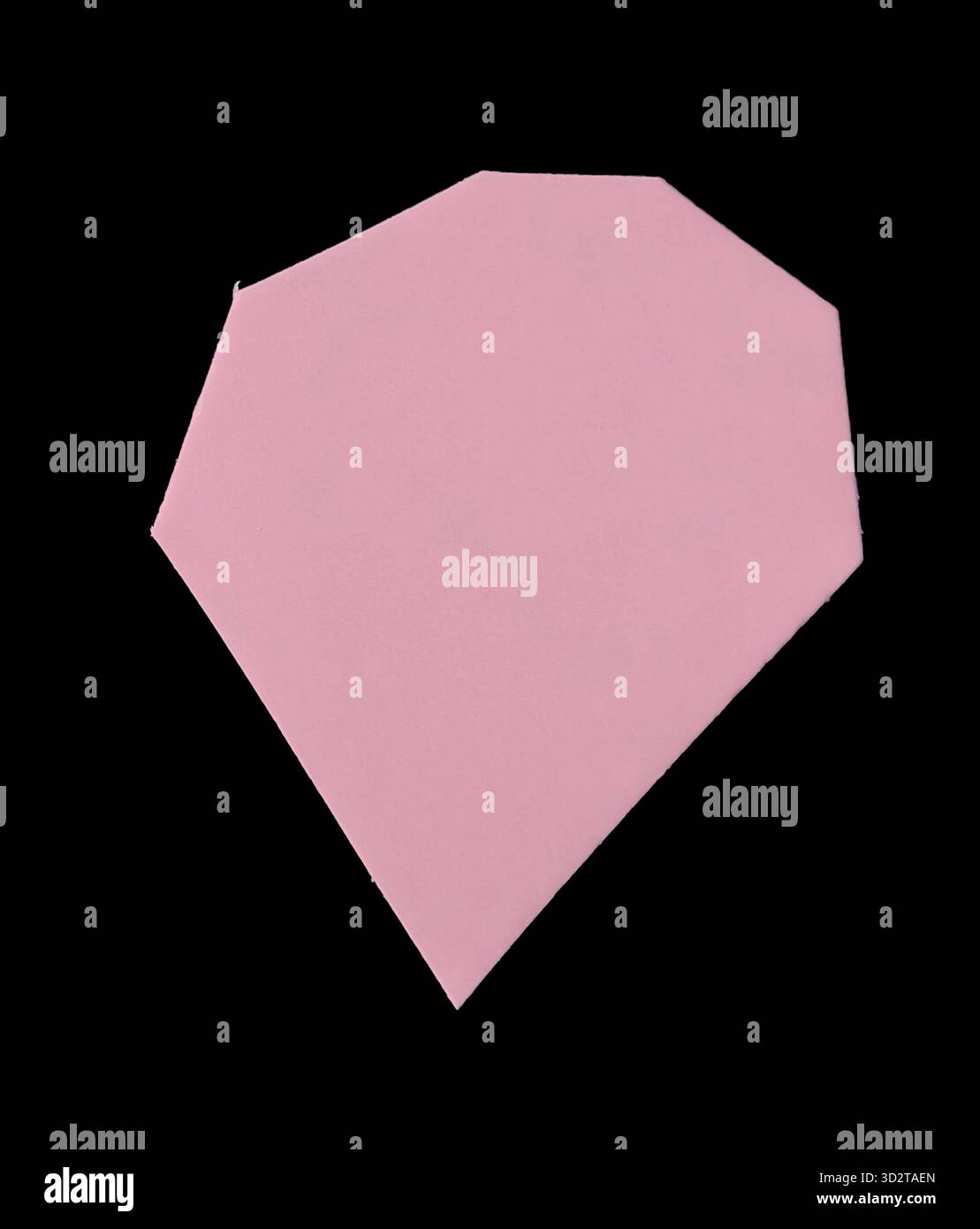 Isolated piece light pink cardboard paper into polygonal shape speech ...
