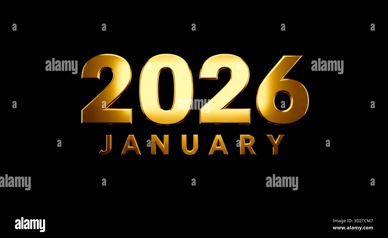 3d 2026 future year concept hi-res stock photography and images - Alamy