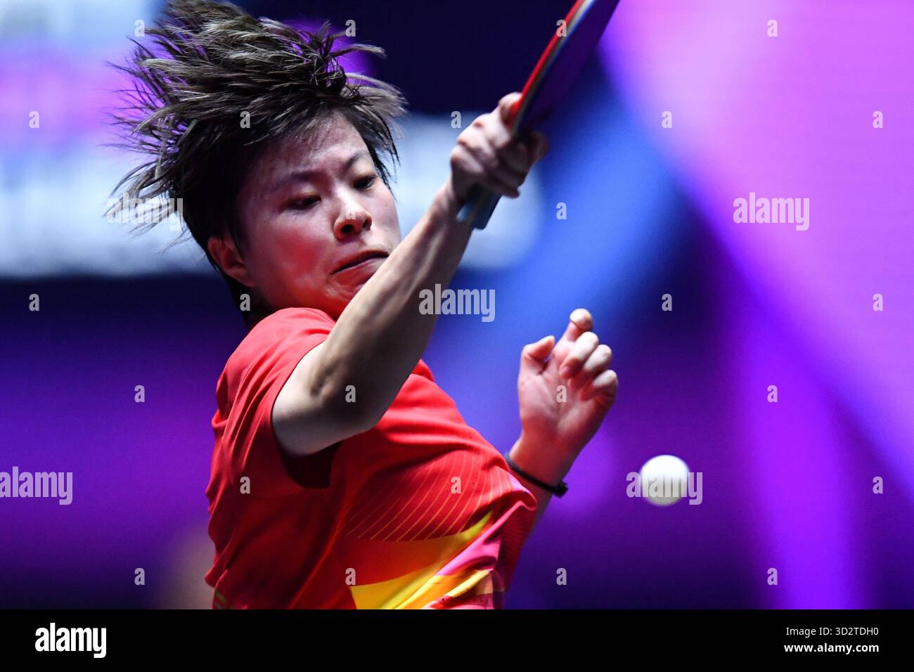 (251103) -- MONTPELLIER, Nov. 3, 2025 (Xinhua) -- Wang Yidi of China ...