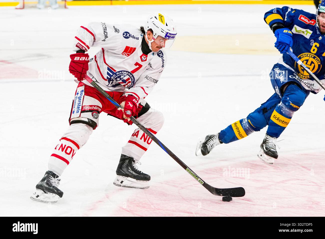 DAVOS, SWITZERLAND - NOVEMBER 1: Luca Capaul of Lakers during the Swiss ...