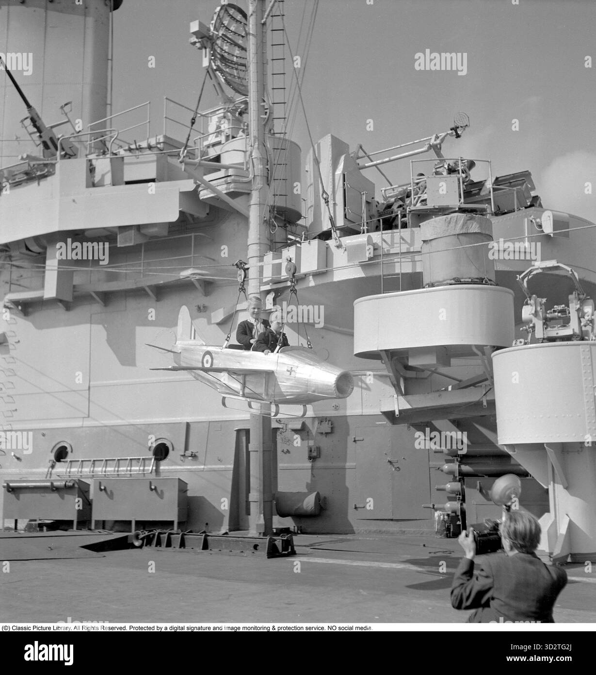 British naval visit, 1951. Children's party and exiting activites ...