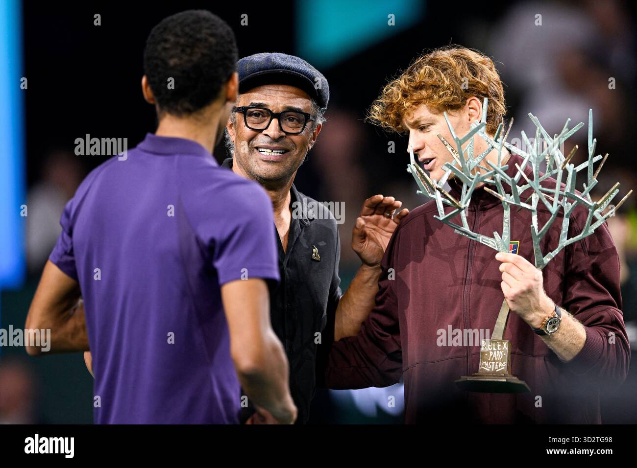 Final between Jannik Sinner and Felix Auger-Aliassime with Yannick Noah ...