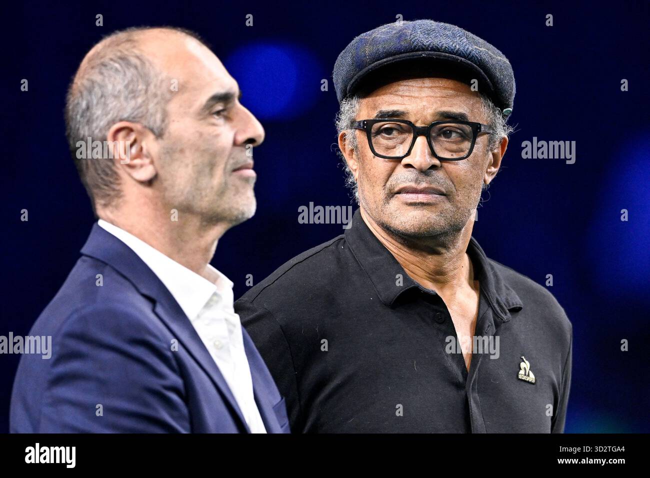 Yannick Noah and Cedric Pioline during the Rolex Paris Masters 1000 ATP ...