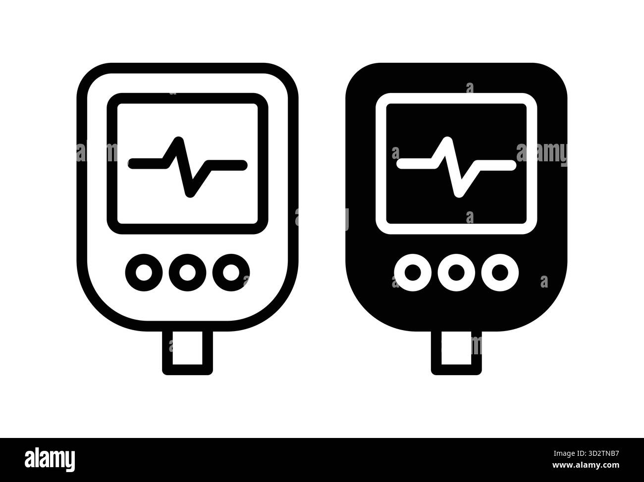 This image features a set of medical device icons, including a ...