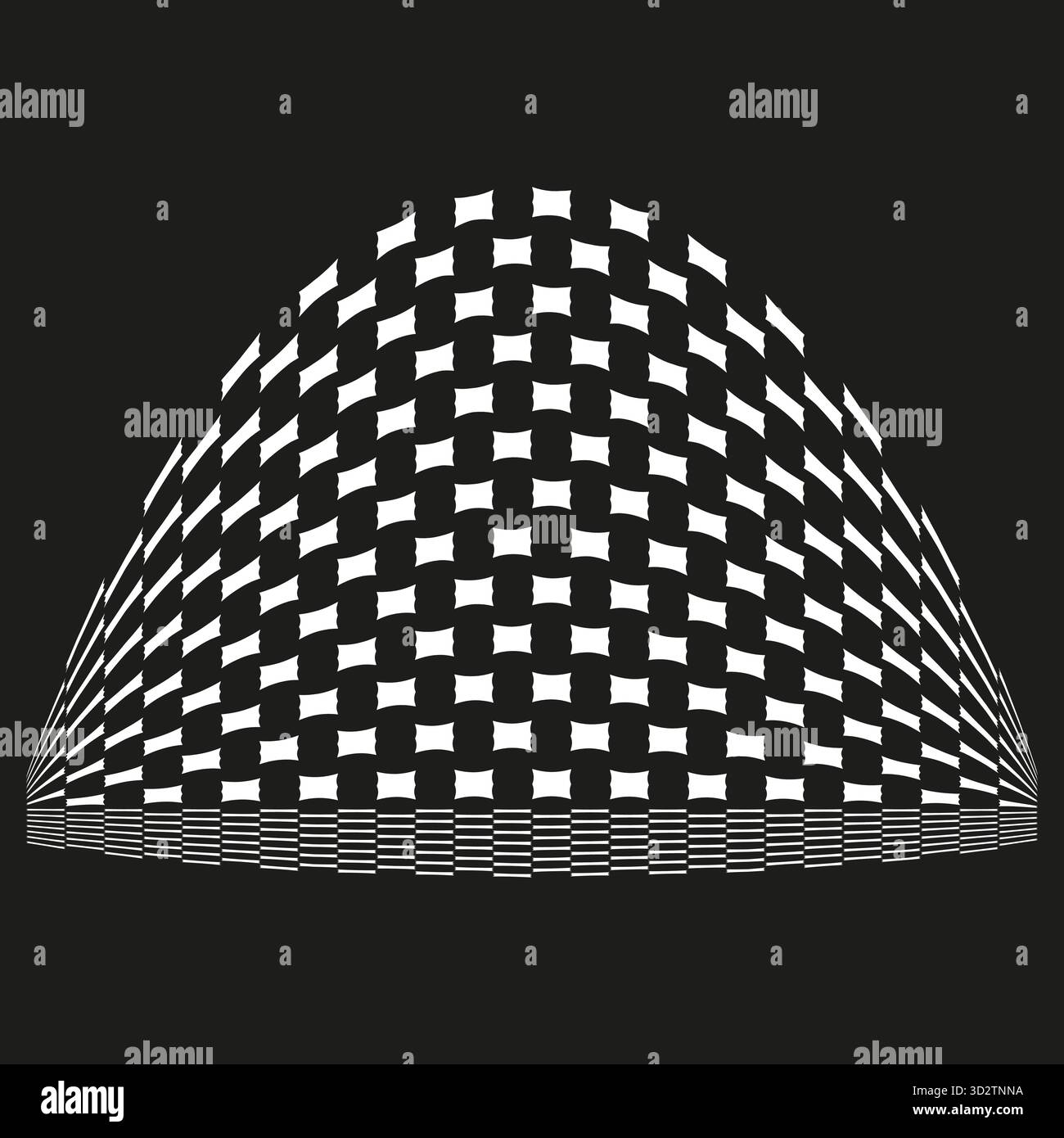 Checker cone illusion. Three D volume Vector. Square grid perspective ...