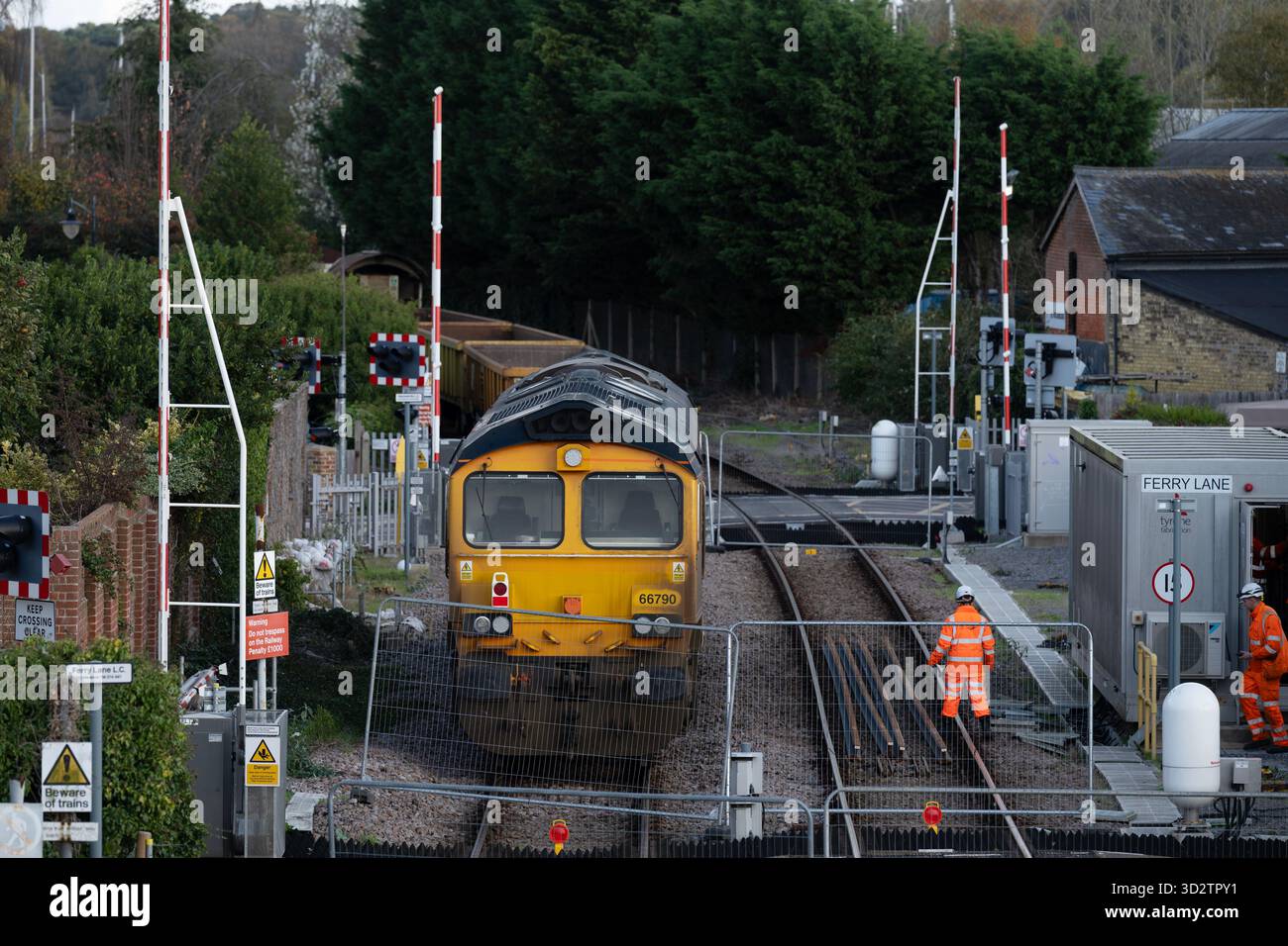 Track replacement work East Suffolk branch line Woodbridge Stock Photo ...