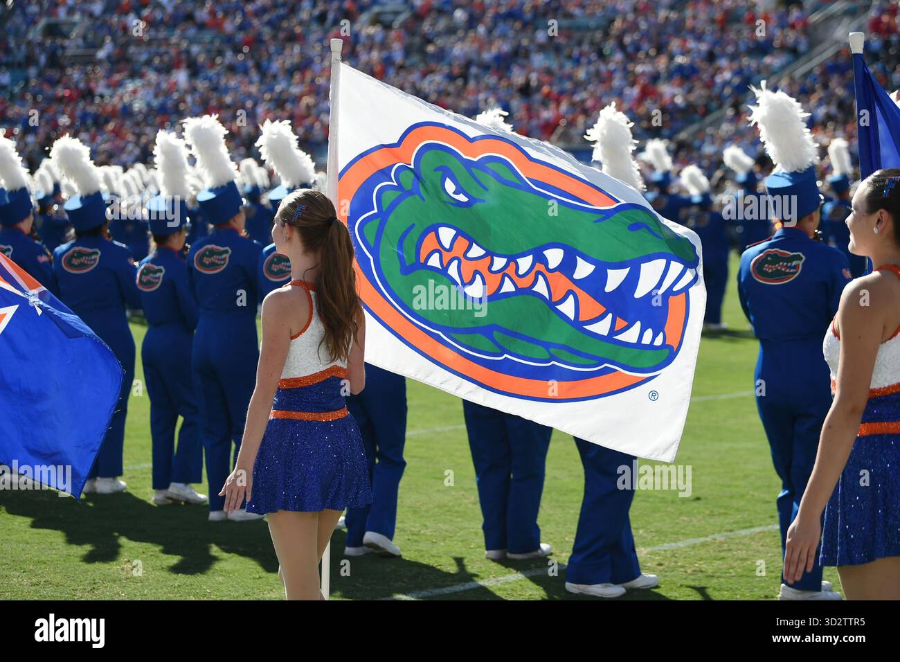JACKSONVILLE, FL - NOVEMBER 01: A member of the Florida Gators marching ...