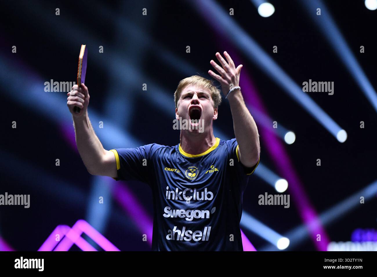 (251103) -- MONTPELLIER, Nov. 3, 2025 (Xinhua) -- Truls Moregard of ...