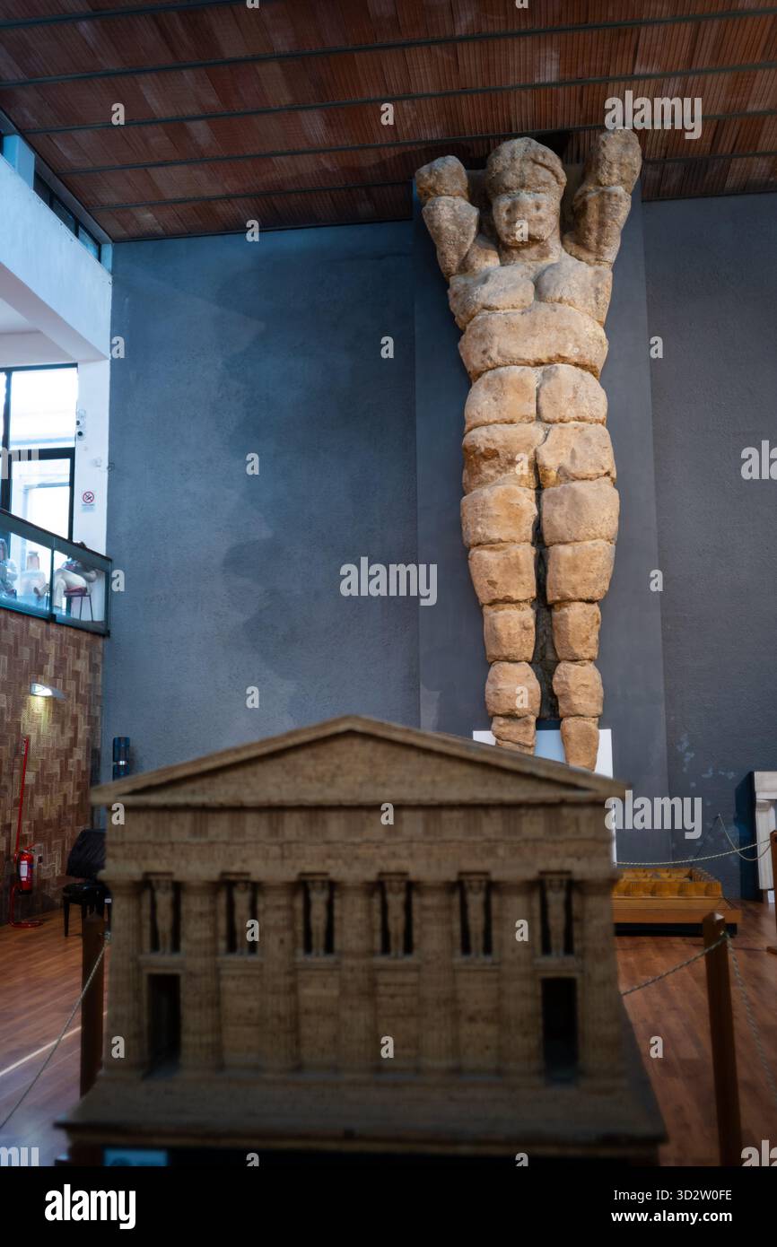 Reconstructed Telamon in the museum at the Valley of the Temples ...