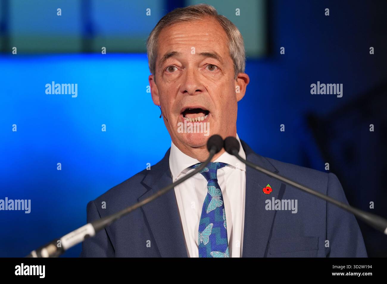 Reform UK Leader Nigel Farage Delivers A Speech At Banking Hall In The Reform UK Leader Nigel Farage Delivers A Speech At Banking Hall In The