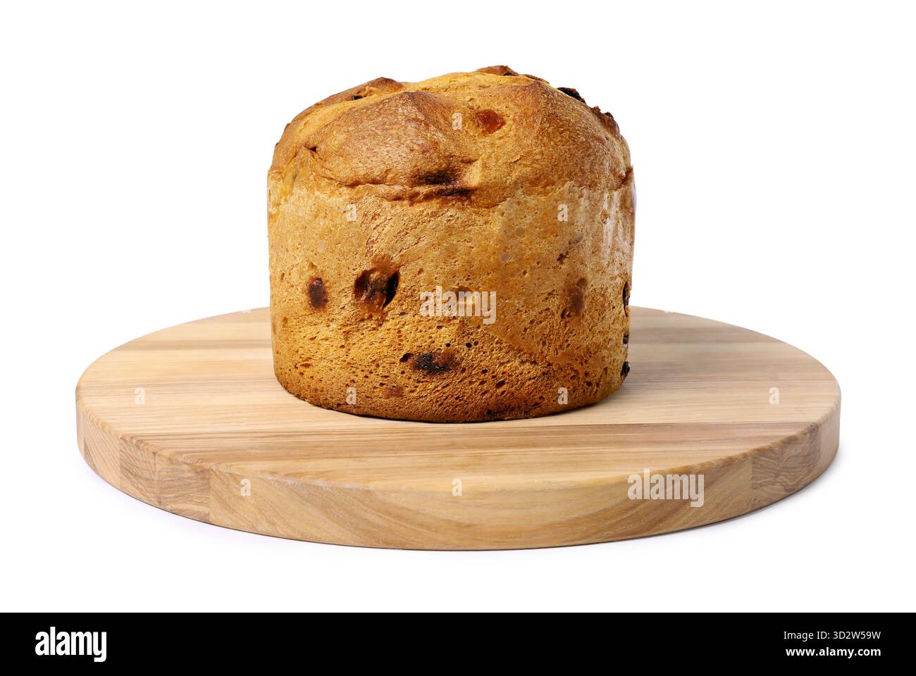 Christmas food. Delicious Panettone cake isolated on white Stock Photo ...