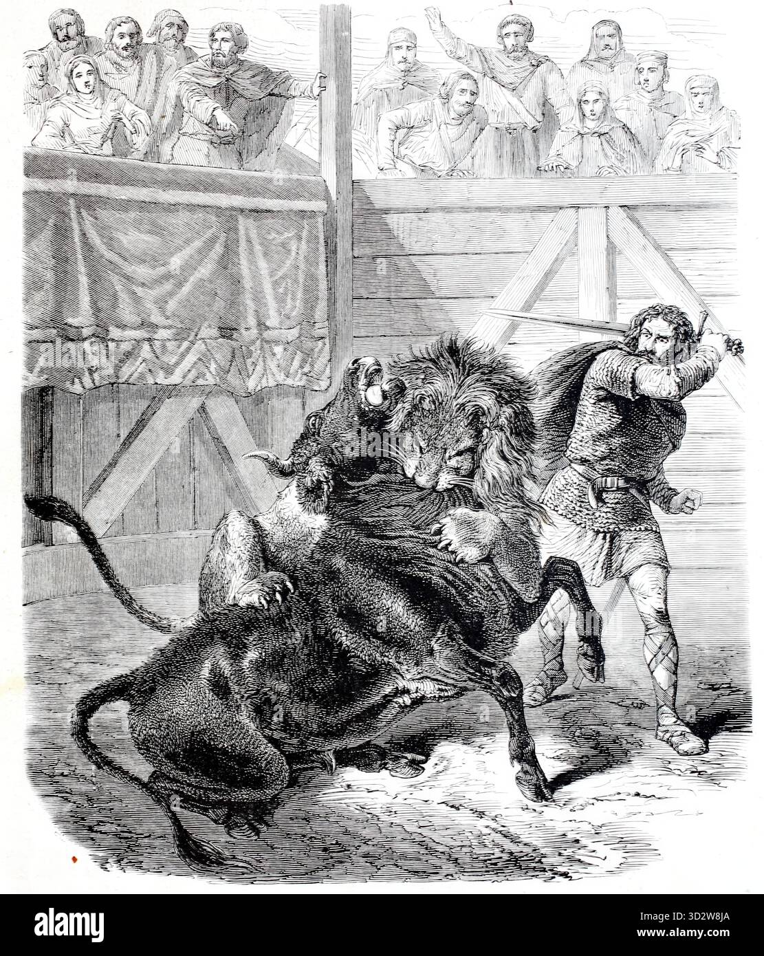 Pipin der Kurze im Kampf mit Stier und Löwe, Pippin der Jüngere ...