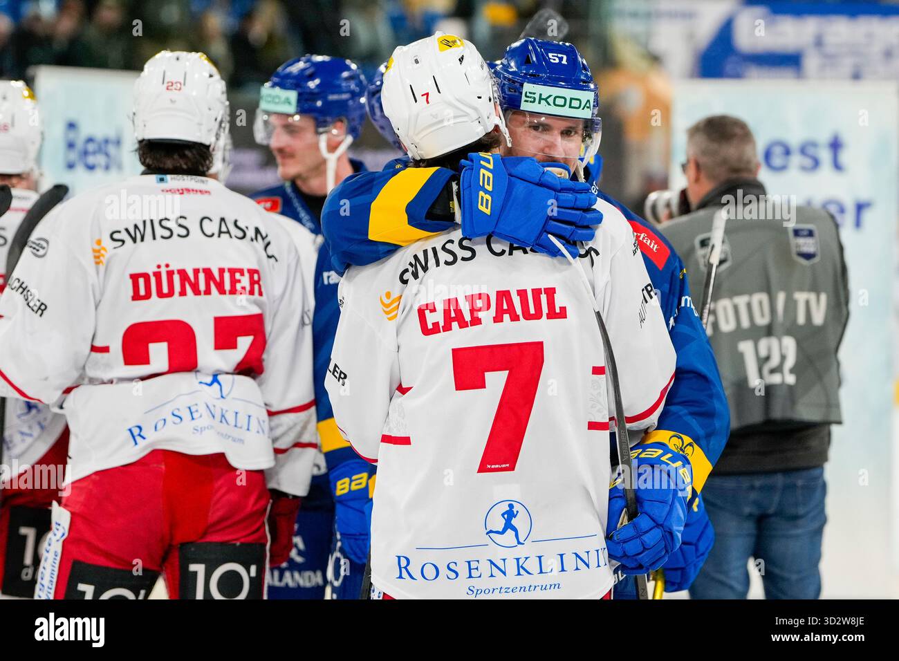 DAVOS, SWITZERLAND - NOVEMBER 1: Luca Capaul of Lakers and Davyd ...